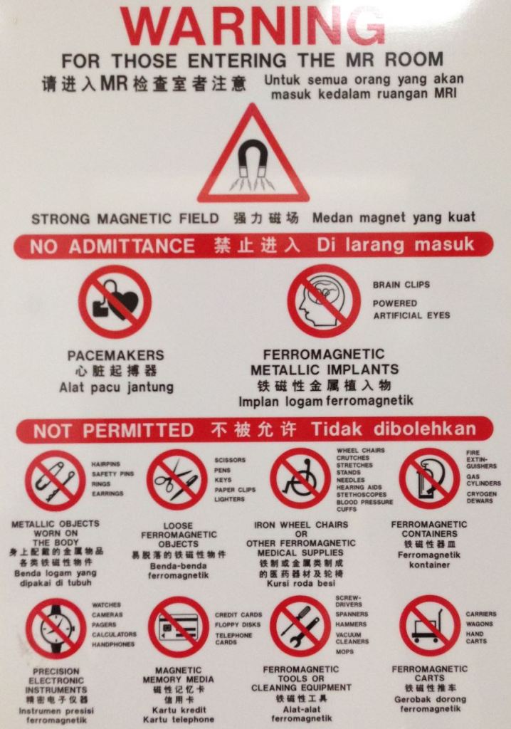 MRI Door Poster – made better using Human Factors Science